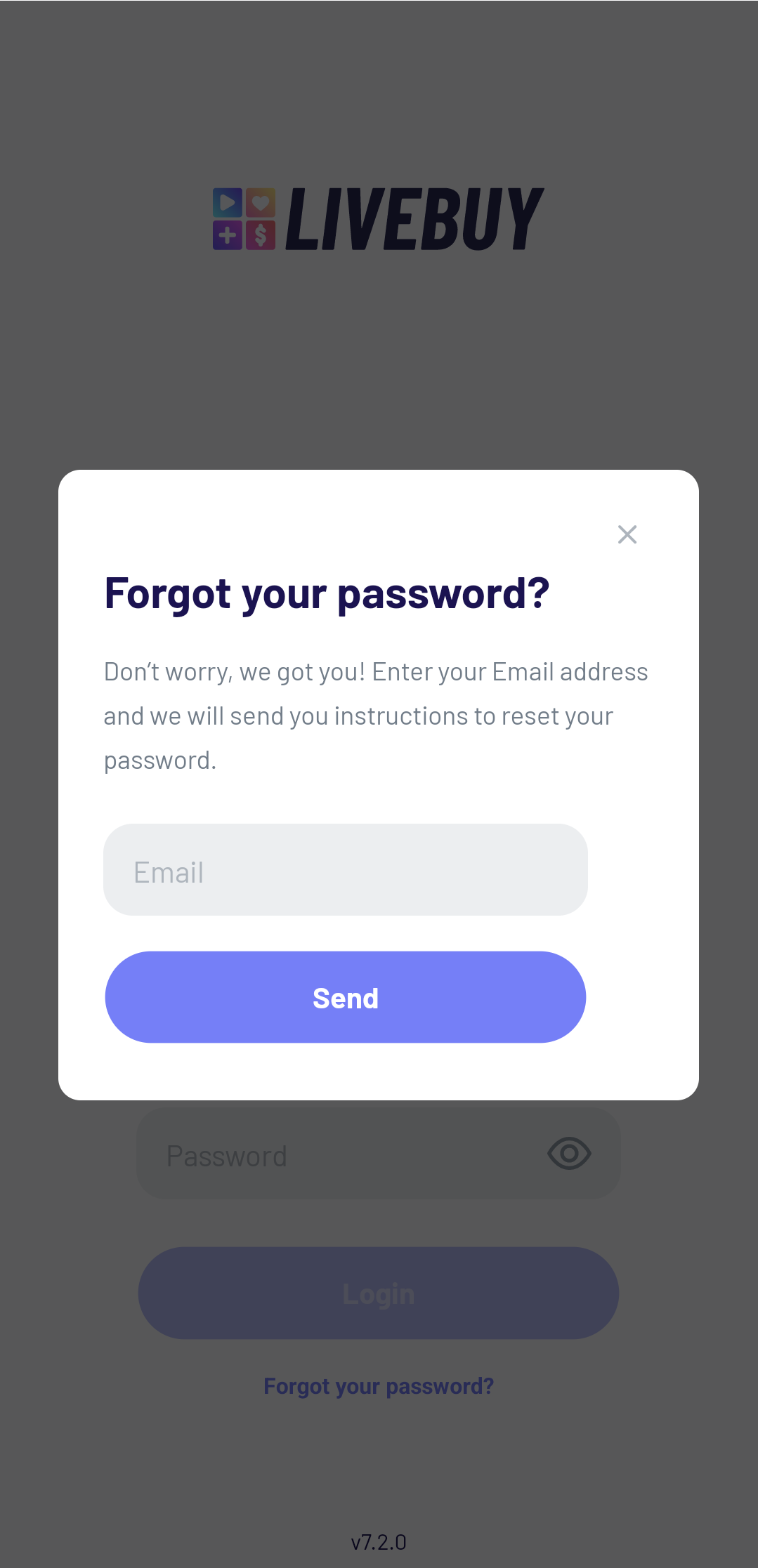 Creator App - Reset Your Password – LIVEBUY